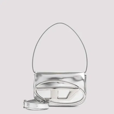 Diesel Women Mirrored Leather 1dr Iconic Shoulder Bag In Silver | ModeSens