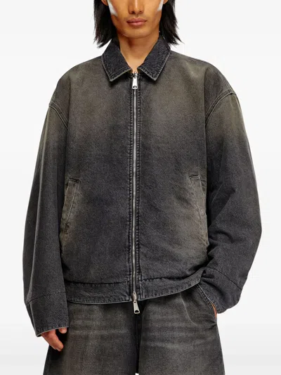Diesel Men D-stack-s Jacket In 02 Black/denim | ModeSens
