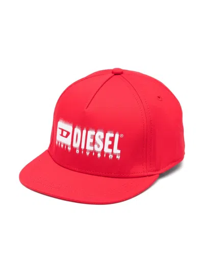 Diesel Kids' Smudged-logo Baseball Cap In Red | ModeSens