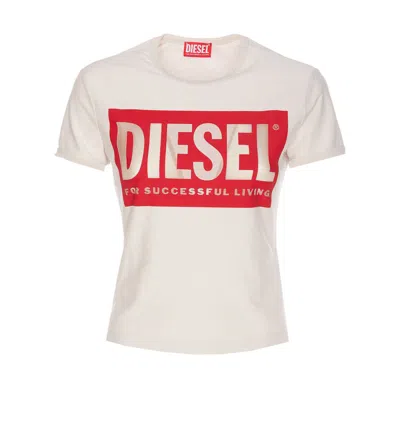 Diesel T-shirts And Polos In Beige/red | ModeSens