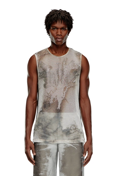 Diesel Tank Top In Printed Mesh In Tobedefined | ModeSens
