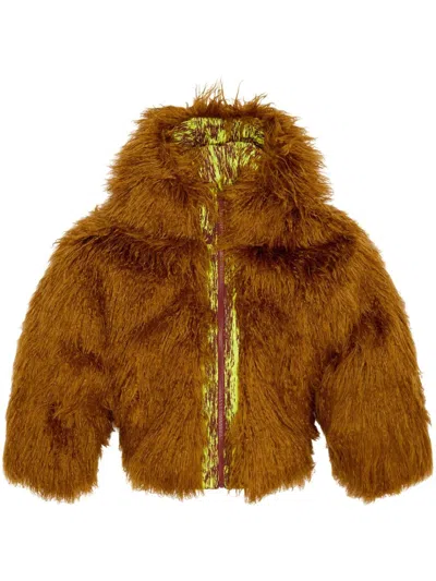 Diesel W-asabi Faux-fur Jacket In Brown | ModeSens