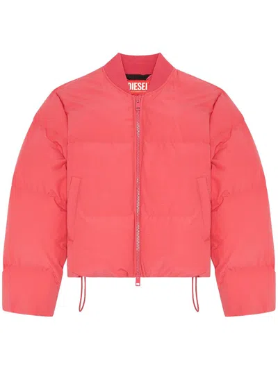 Diesel Bomber Jacket In Light Nylon In Rosa | ModeSens