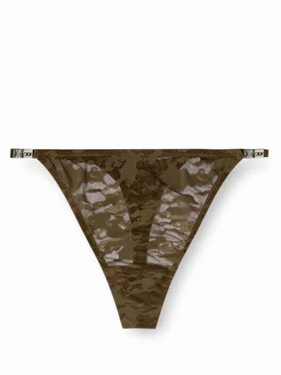 Diesel X Fenty By Rihanna C-camo-lace-string-thong In Green | ModeSens