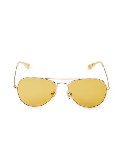Diff Eyewear Women's Cruz 55mm Oval Aviator Sunglasses In Gold Honey ...