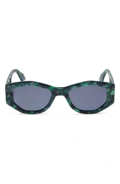Diff Zoe 52mm Polarized Oval Sunglasses In Green | ModeSens