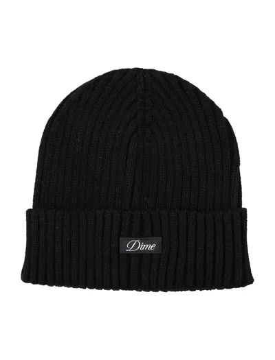 Dime Cursive Fold Beanie In Black | ModeSens