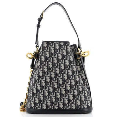 Dior C'est Bucket Bag Oblique Canvas Medium In Blue | ModeSens
