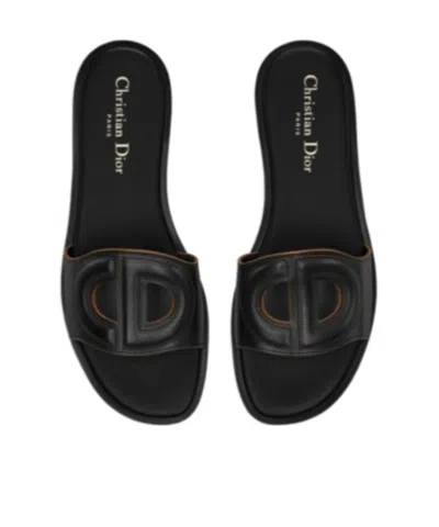 Dior Logo Detail Sandals In Black | ModeSens