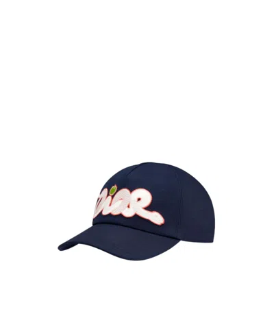 Dior Logo Pattern Baseball Cap In Blue | ModeSens