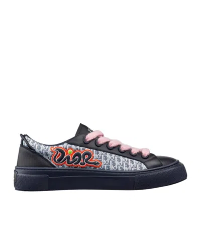 Dior Logo Pattern Low-cut Casual Shoes In Navy Blue | ModeSens