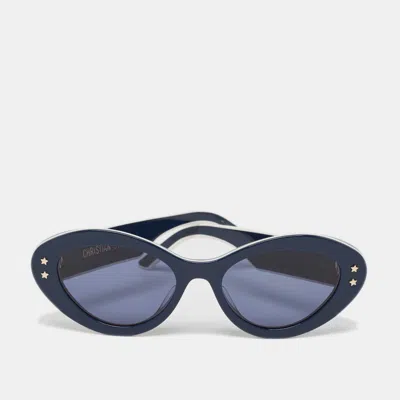 Pre-owned Dior Pacific B1u Cat Eye Sunglasses In Navy Blue | ModeSens