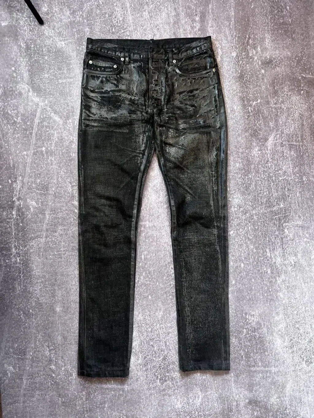Pre-owned Dior X Hedi Slimane Dior Homme Waxed Denim Jeans In Black ...