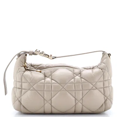 Dior Travel Nomad Pouch Macrocannage Quilt Calfskin Medium In Beige ...