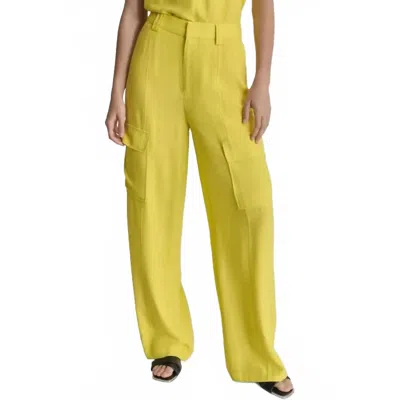 Dkny Crinkle-texture Wide-leg Cargo Pants In Acid Yellow | ModeSens