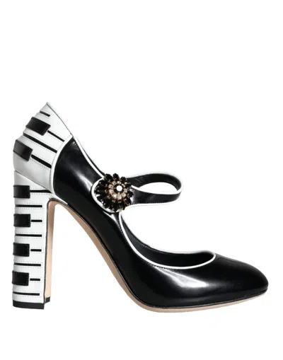 Dolce & Gabbana Black White Piano Keys Mary Janes Heels Shoes | ModeSens