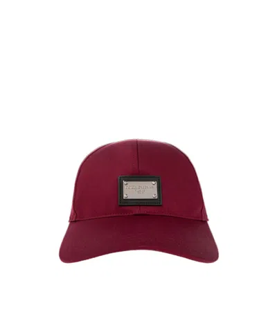 Dolce & Gabbana Dg Essentials Logo-plaque Baseball Cap In Red | ModeSens