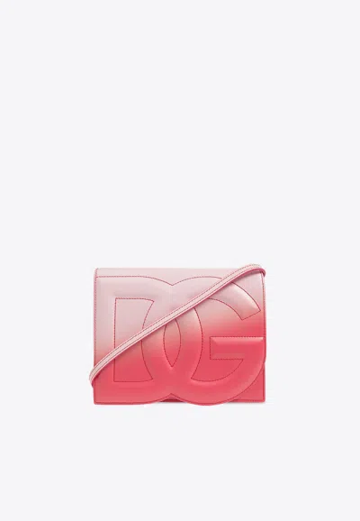 Dolce & Gabbana Dg Logo Gradient Leather Shoulder Bag In Pink | ModeSens