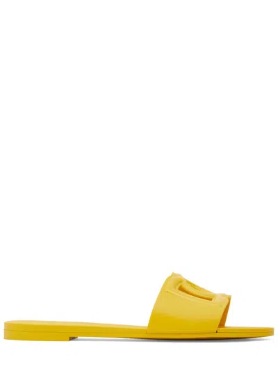 Pre-owned Dolce & Gabbana Dolce&gabbana Bianca Yellow Rubber Slide ...
