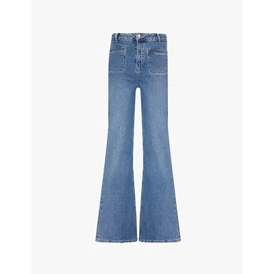 Donna Ida Womens Call Me Crazy Kate Wide-leg High-rise Stretch-denim ...