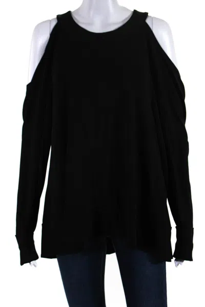 Donna Karan Womens Cold Shoulder Scoop Neck Top Black | ModeSens