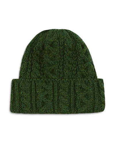 Drake's Cable Knit Wool Bobcap In Celtic Green | ModeSens