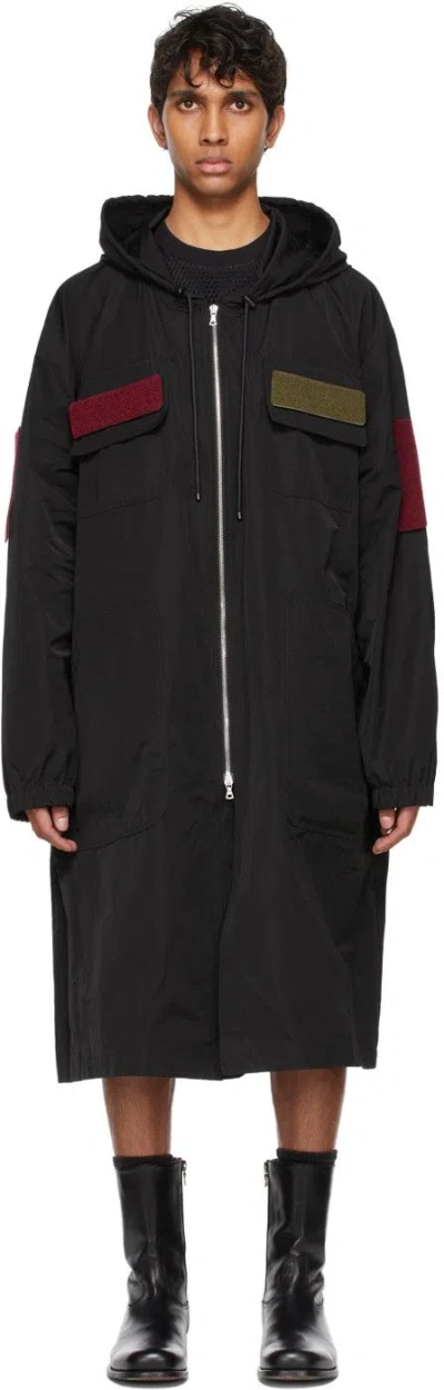 Pre-owned Dries Van Noten Ss21 Velcro Patch Coat M In Black | ModeSens
