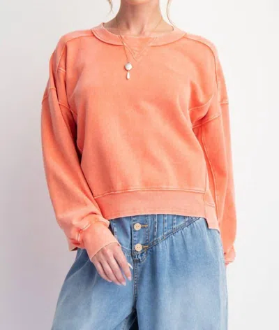 Easel Copeland Pullover Sweatshirt In Burnt Orange/terracota In Multi ...