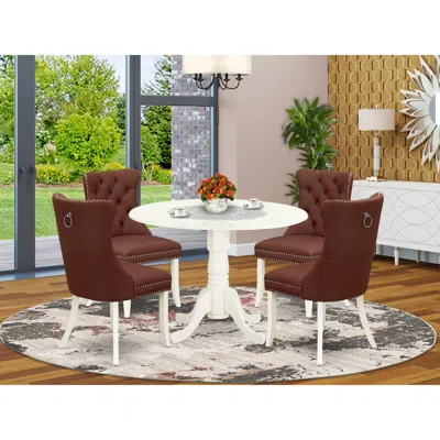 East West Furniture 5 Piece Dinette Set For Small Spaces Contains A ...