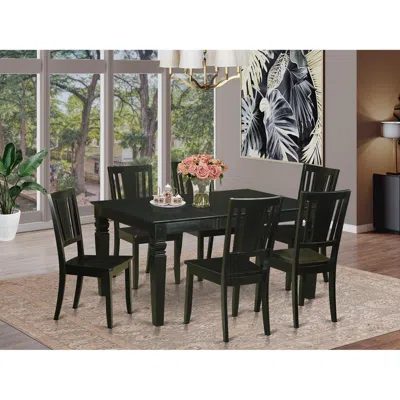 East West Furniture 7 Pc Dining Room Set For 6-dinette Table And 6 Kitchen Dining Chairs | ModeSens