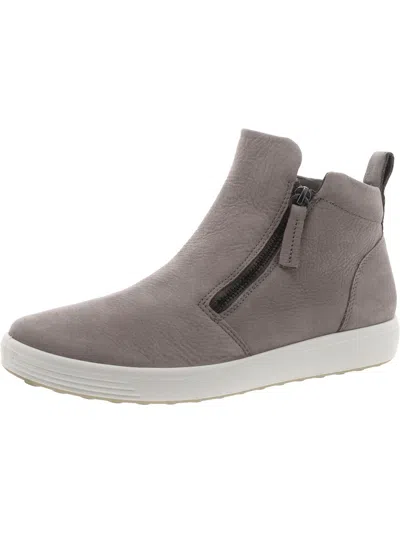 Ecco Womens Leather Zip Up Ankle Boots In Grey | ModeSens