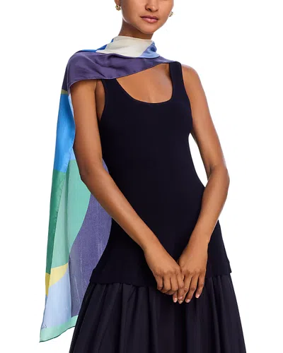 Echo Color Theory Oblong Silk Scarf In Dazzling Blue | ModeSens