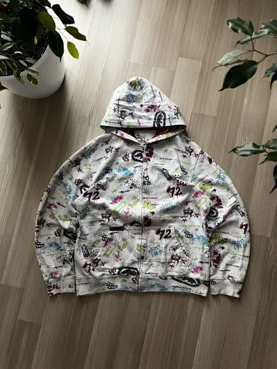 Pre-owned Ecko Unltd X Hysteric Glamour Crazy Graffiti Style Ecko Unltd Rap Zip Hoodie Y2k In ...