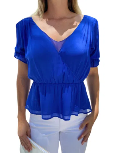 Ecru Aniston Wrap Top In Cobalt In Blue | ModeSens