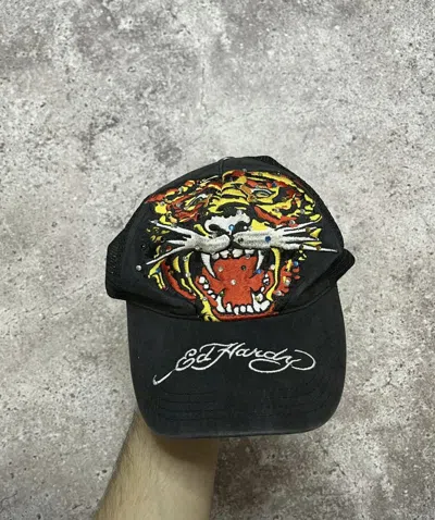Pre-owned Ed Hardy X Vintage Ed Hardy Vintage Tiger Black Cap | ModeSens