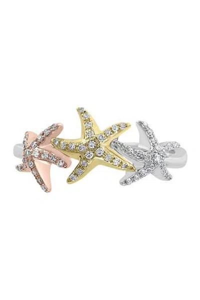 Effy 14k Gold Pave Diamond Starfish Ring In Pink | ModeSens