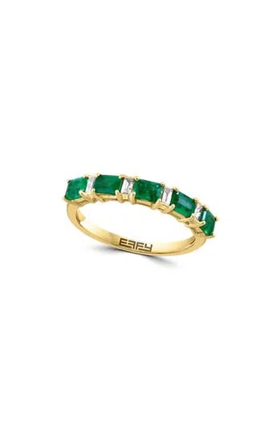 Effy 14k Yellow Gold Emerald & Diamond Ring In Green | ModeSens