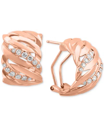 Effy Collection Effy Diamond Interlocking Half Hoop Earrings (1/2 Ct. T ...