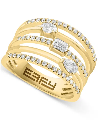 Effy Collection Effy Diamond Mixed Cut Multirow Statement Ring (5/8 Ct ...