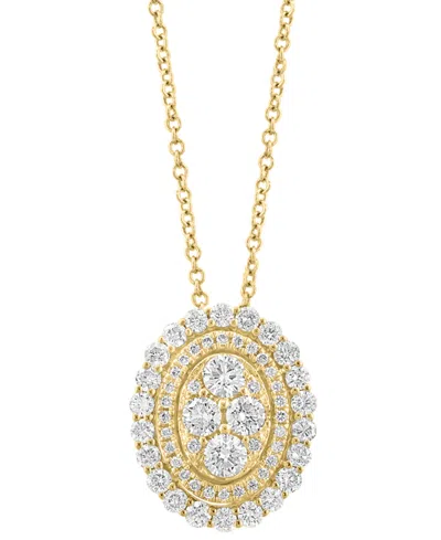 Effy Collection Effy Diamond Oval Cluster 18" Pendant Necklace (1 Ct. T ...