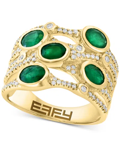 Effy Collection Effy Emerald (1-5/8 Ct. T.w.) & Diamond (1/3 Ct. T.w ...