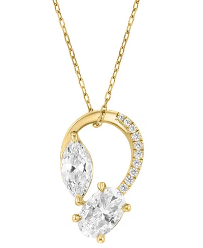 Effy Collection Effy Lab Grown Diamond Mixed-cut Swirl Pendant Necklace ...