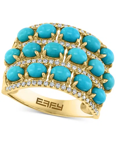 Effy Collection Effy Turquoise & Diamond (1/3 Ct. T.w.) Multirow ...