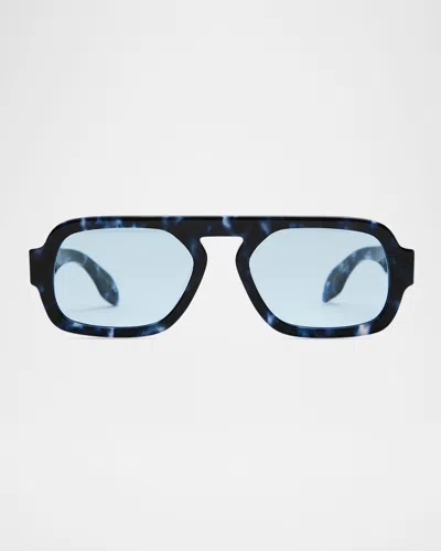Elisa Johnson Jane Mini Acetate Aviator Sunglasses In Blue Tortoise ...