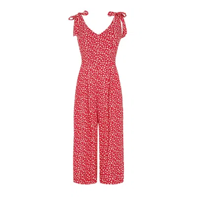 Emily And Fin Women's Red / White Anna Red Ditsy Daisy Jumpsuit In Red ...