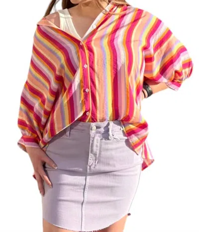 Emily Wonder Vertical Stripe Dolman Top In Multi-colored | ModeSens