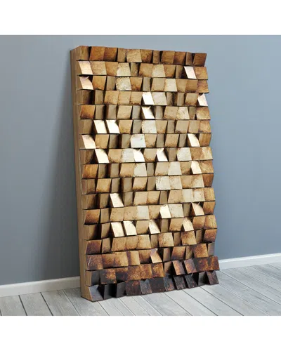 Empire Art Direct Textured 1 Gold Leaf Mdf Blocks & Wood Frame Wall Art ...