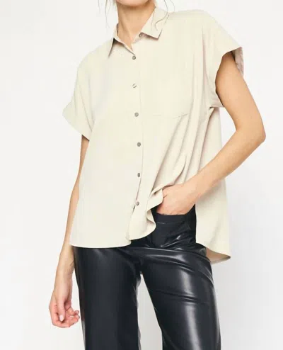 Entro Brooklyn Solid Button Down Collared Top - Plus In Ecru In White ...