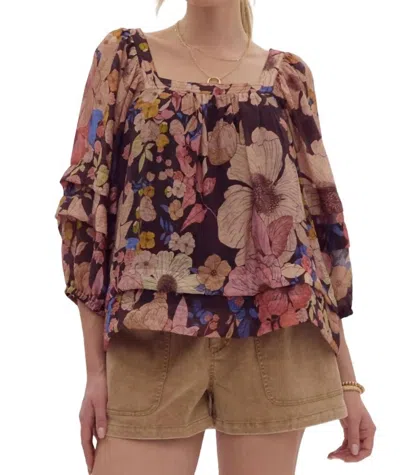 Entro Floral Fall Top In Brown | ModeSens