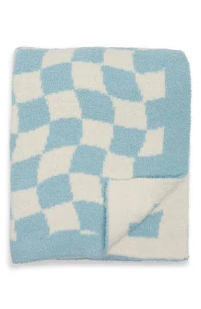 Envogue Wavy Check Throw Blanket In Blue | ModeSens